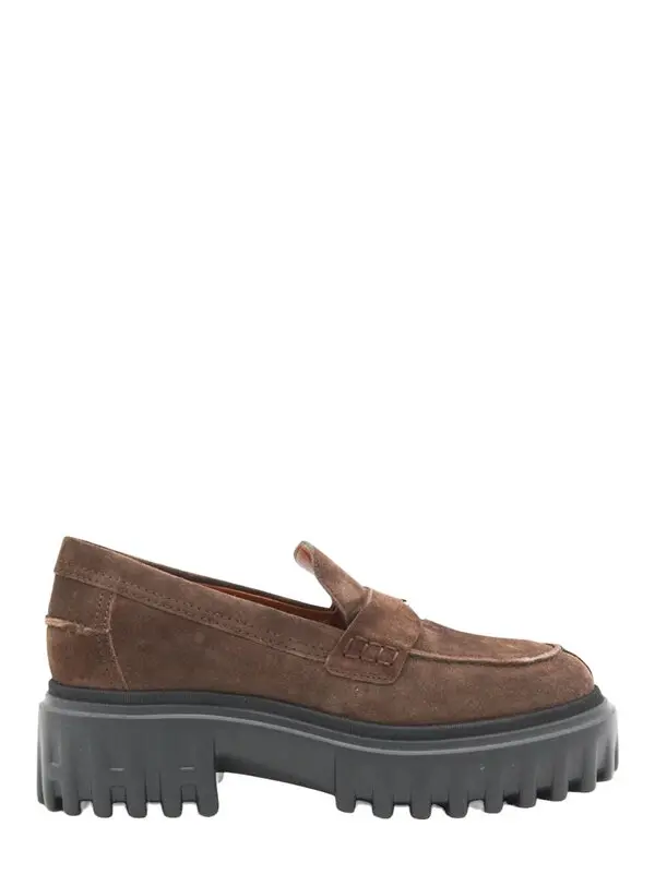 Hogan Suede Lug Sole Loafers - Brown