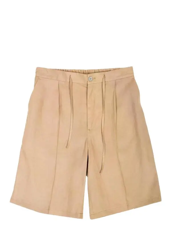 HEVO Torrelapillo Pleated Drawstring Shorts - Neutrals
