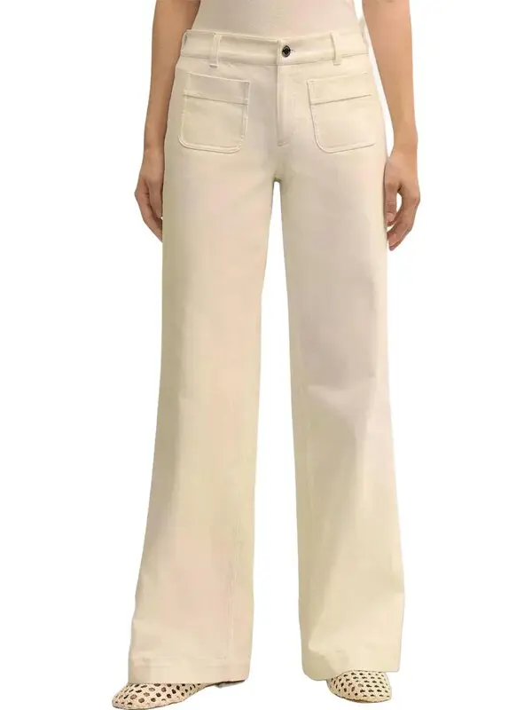 Brooks Brothers Patch-pocket Flare Leg Jeans - Neutrals