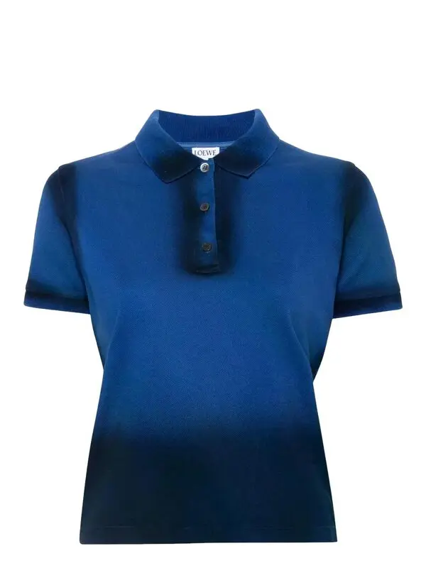 Loewe Anagram-embroidered Ombré Polo Shirt - Blue