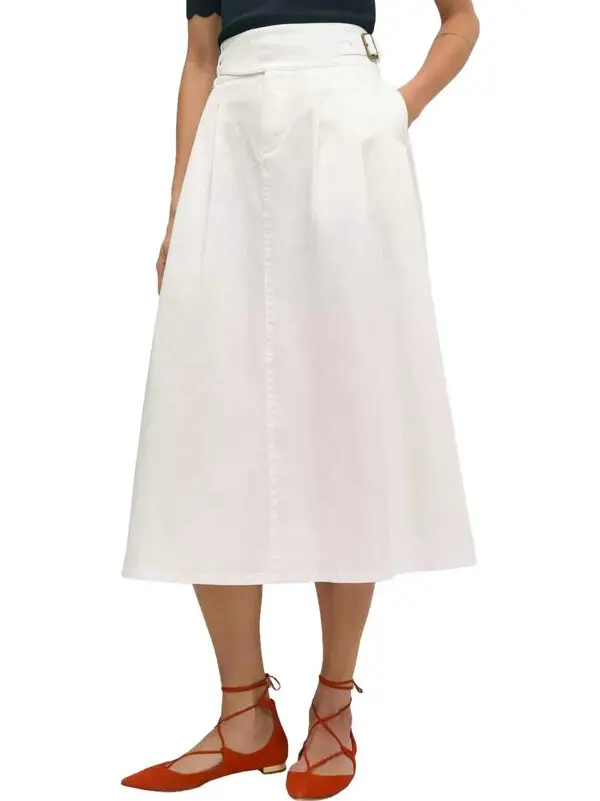 Brooks Brothers A-line Pleated Skirt - White