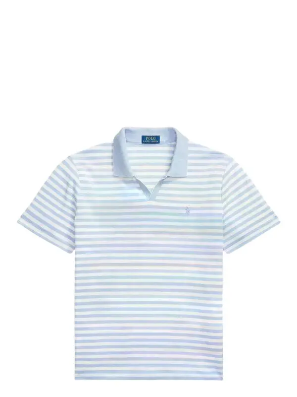 Polo Ralph Lauren Striped V-neck Polo Shirt - Blue
