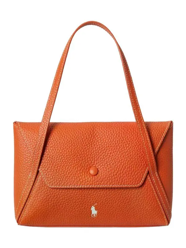Polo Ralph Lauren Mini Pebble-leather Tote - Orange