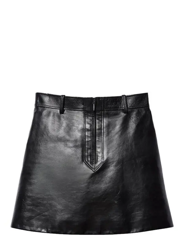 Gucci Mini Leather Skirt - Black