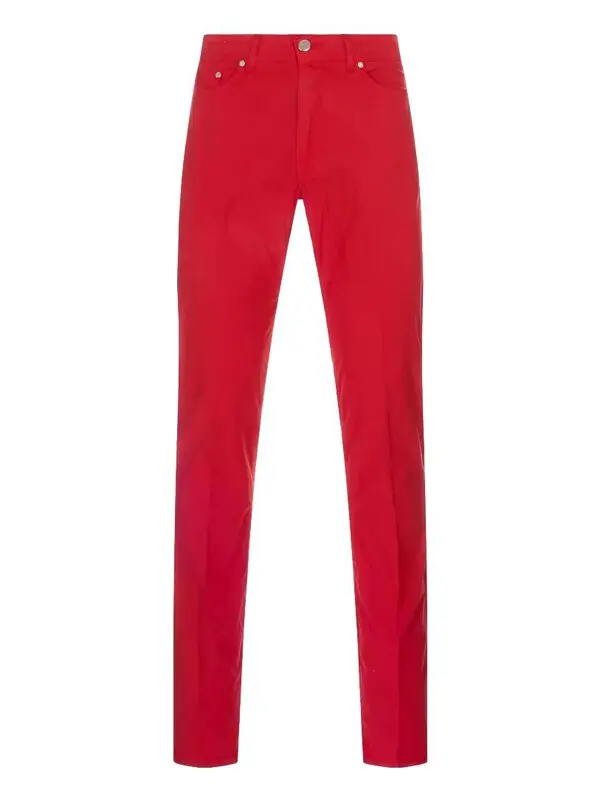 B SETTECENTO Logo-patch Slim-fit Trousers - Red