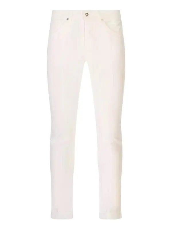DONDUP Logo-plaque Turn-up Slim-fit Jeans - Neutrals