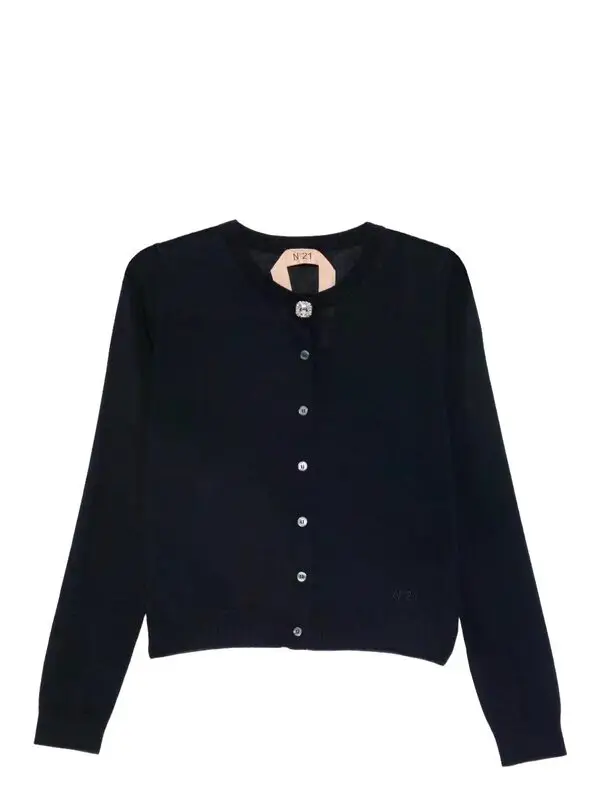 N°21 Crystal-embellished Cardigan - Blue