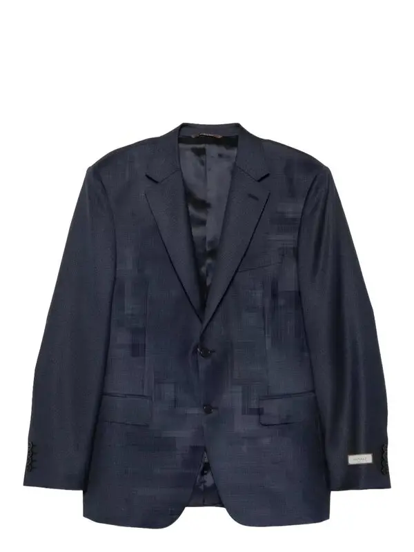 Canali Pocket Micro-check Suit - Blue