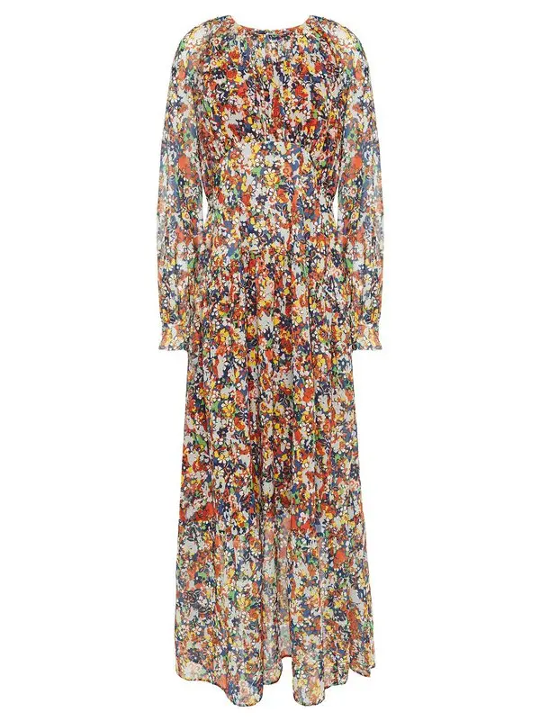 Iris & Ink Andrea Gathered Floral-print Crepe De Chine Maxi Dress - Multicolor