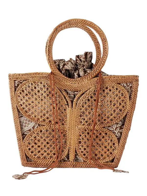 JELAVU Mariana Rattan Tote Bag - Natural