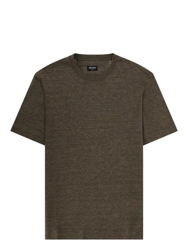Zegna T-shirt "oasi" In Lino - Green