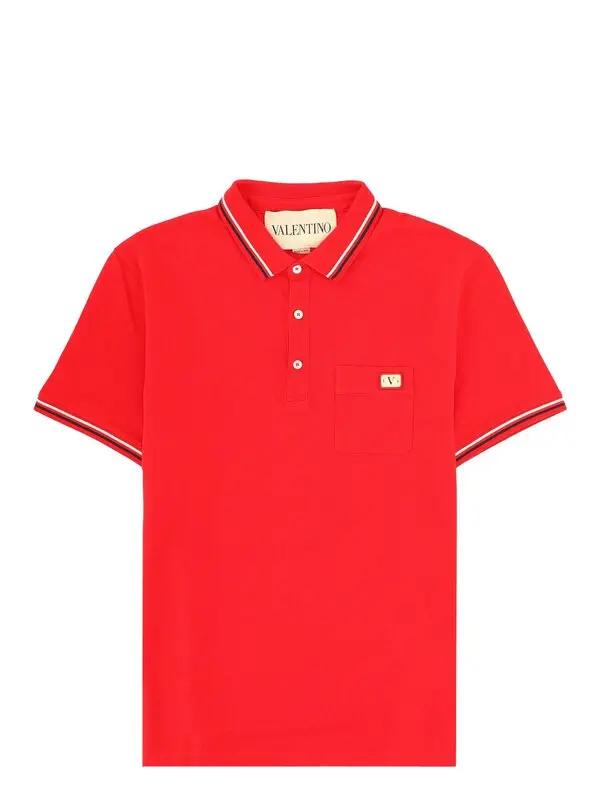 Valentino Garavani Polo Con Patch Logo - Red
