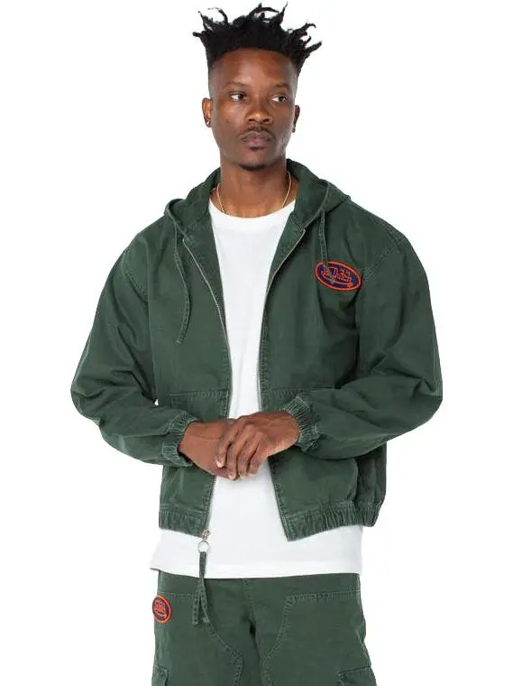 VON DUTCH Zip Up Hoodie Jacket - Forest