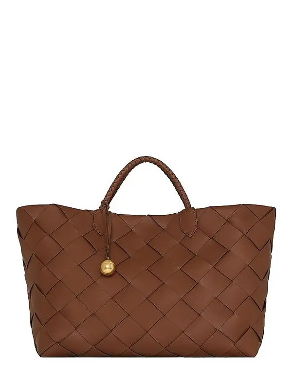 Rebecca Minkoff Large Woven Leather Tote Bag - Tawny