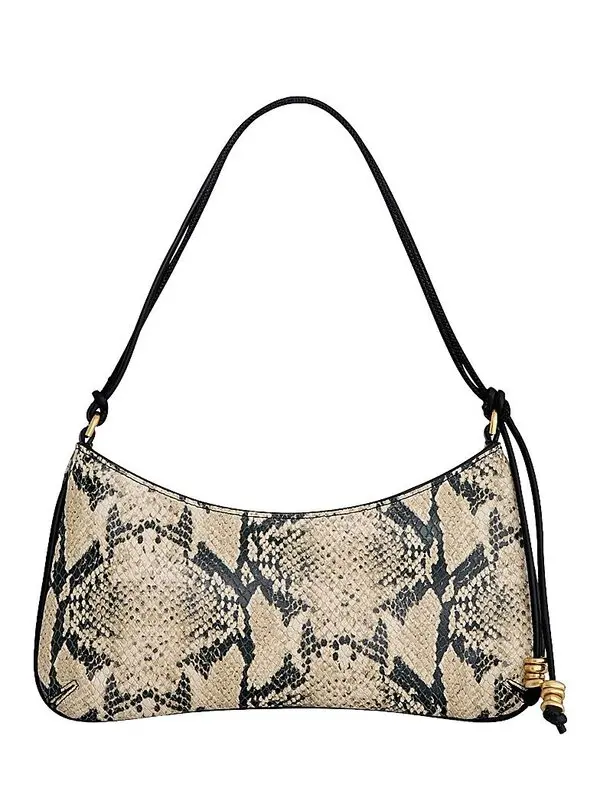 Rebecca Minkoff Reina Small Snake Embossed Leather Shoulder Bag - Oro Snake