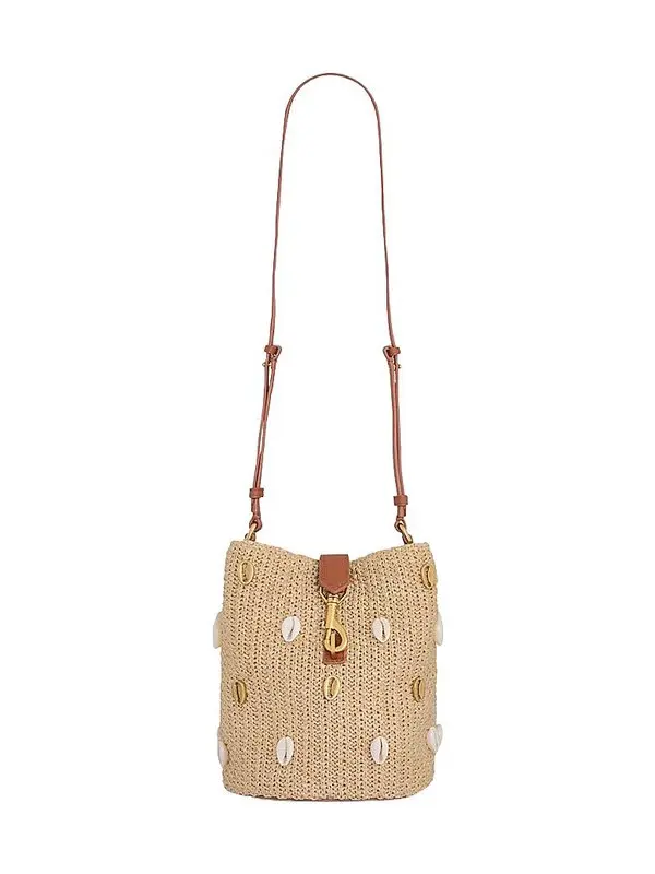 Rebecca Minkoff Megan Small Seashell Raffia Bucket Bag - Natural