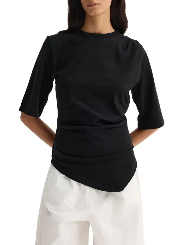 RÓHE Twisted Organic Cotton T-shirt - Black