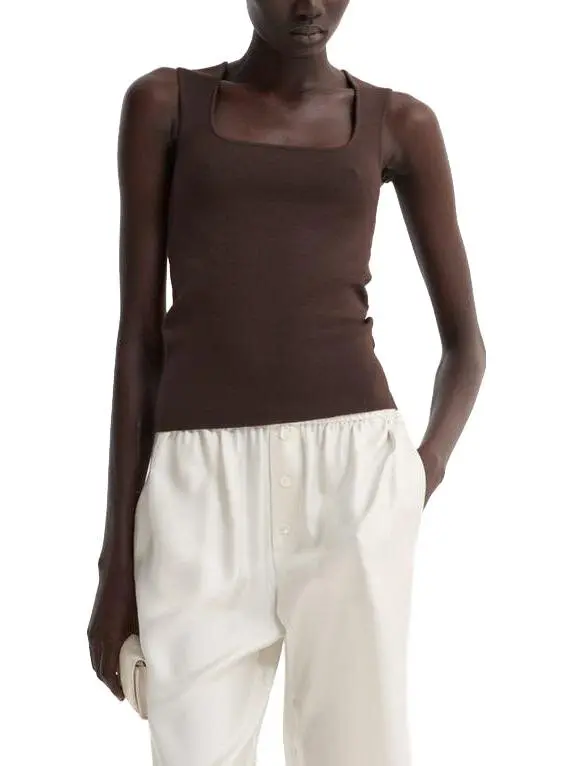 RÓHE Bustier Shaped Sweater Tank - Dark Chocolate