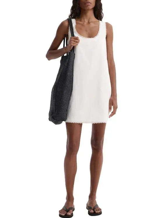 RÓHE Eyelet Trim Cotton Poplin A-line Minidress - Optic White