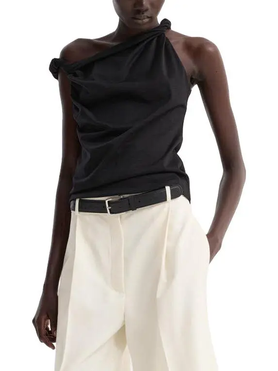 RÓHE Sculptural Cotton Top - Black