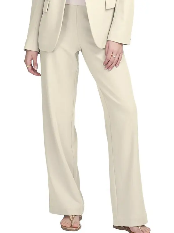 ELLE COLLECTION Woven Pant With Button Detail - Butter