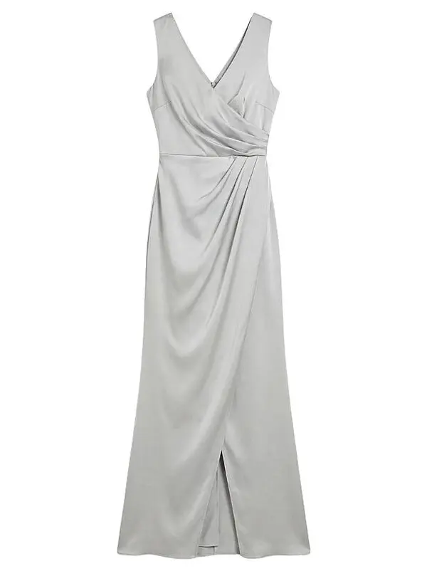 Coast Ruched Satin Dress - Sage