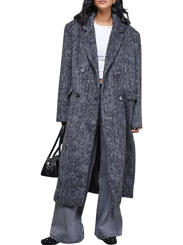 WAREHOUSE Structured Shoulder Coat - Charcoal