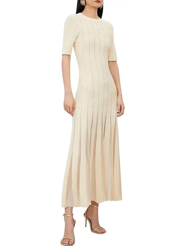 Karen Millen Petite Knitted Maxi Dress - Ivory