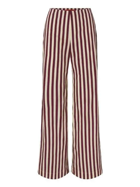 SIMONMILLER Pia Poplin Side Zip Pant - Bordeaux Stripe