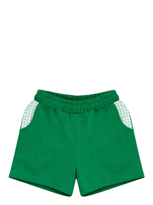 BITS & BOWS Seersucker Pocket Shorts - Green