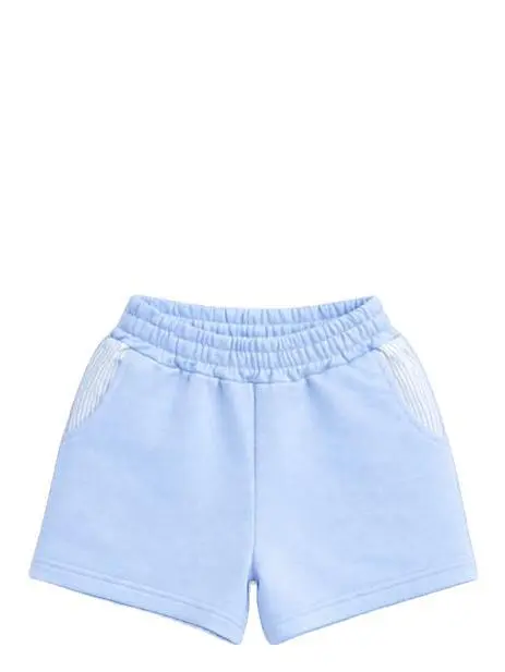 BITS & BOWS Seersucker Pocket Short - Blue