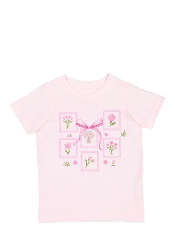 SWEET WINK Bouquet Bow Short Sleeve T-shirt - Ballet Pink