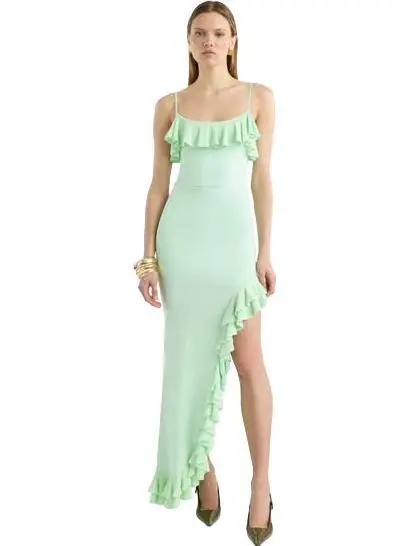 DODIEE Kelly Ruffle Midi Skirt - Misty Jade