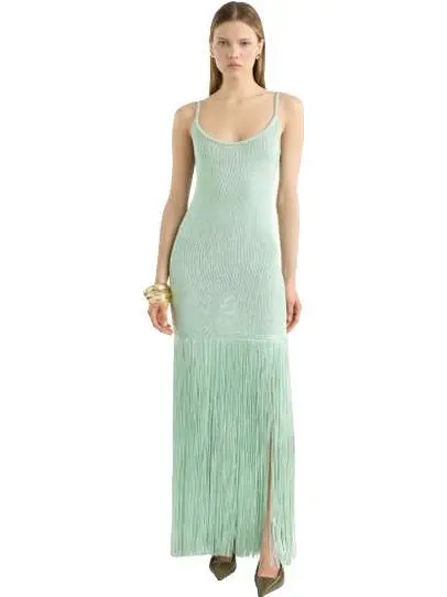 DODIEE Isabelle Fringe Dress - Misty Jade