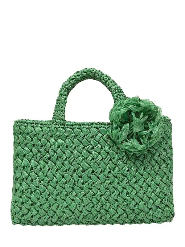 Carmen Sol Positano Raffia Mini Tote - Green
