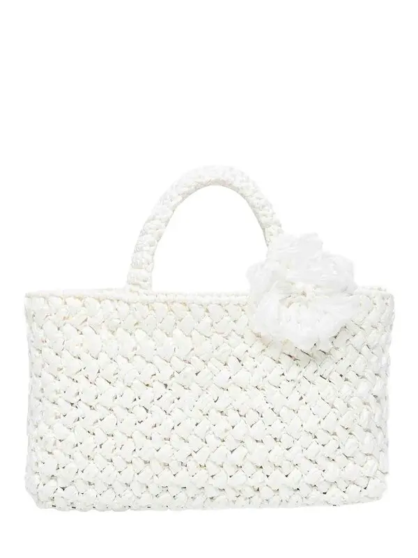 Carmen Sol Positano Raffia Mini Tote - White