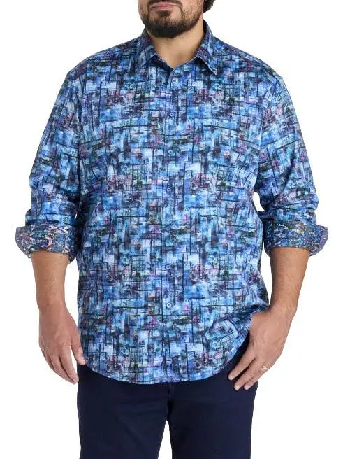 ROBERT GRAHAM BY DXL Big & Tall Abstract Print Sport Shirt - Multi