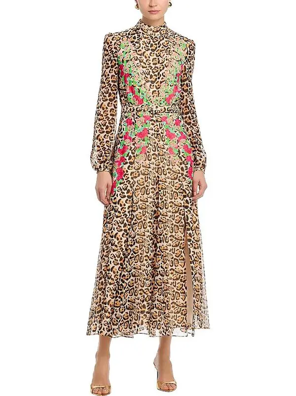 Saloni Jacqui-d Leopard Print Dress - Leopard Adorning