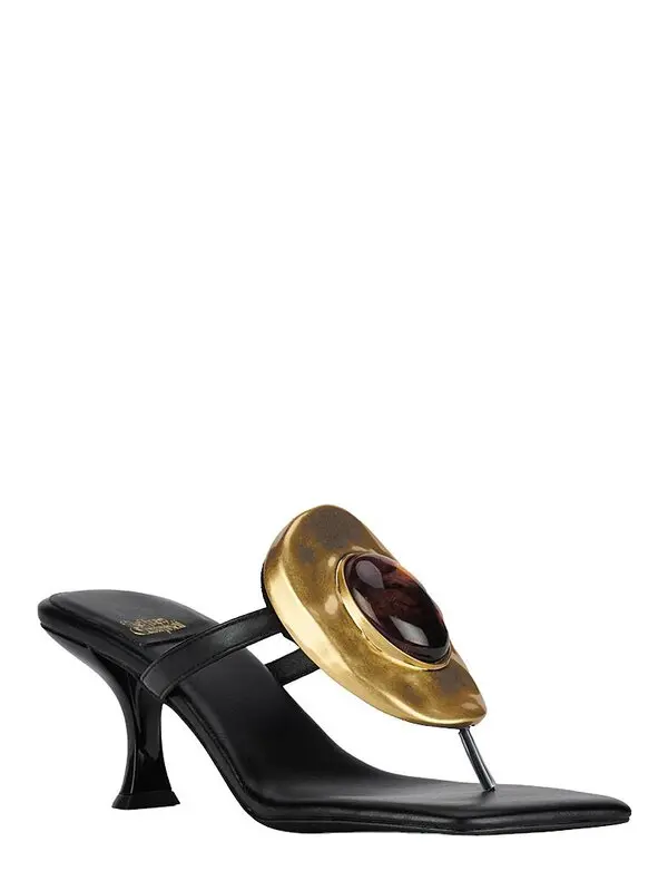 Jeffrey Campbell Embellished Sandals - Black Gold Tortoise