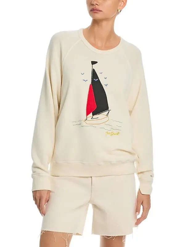 The Great. The College Sweatshirt - Washed White
