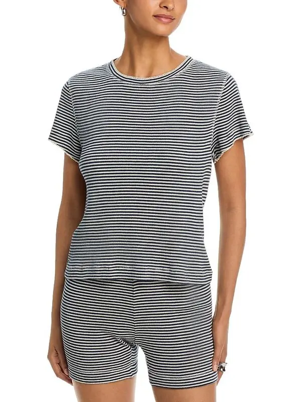The Great. The Little Tee - Navy Stripe
