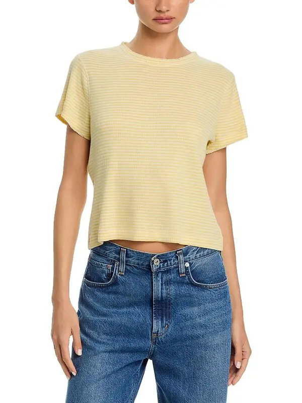 The Great. The Little Tee - Soft Yellow Stripe