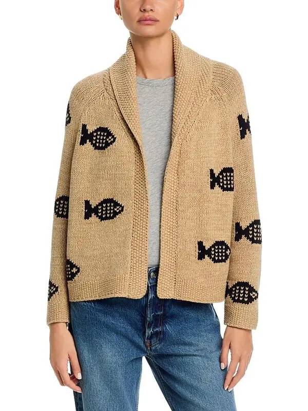 The Great. The Swimming Fish Lodge Cardigan - Natural