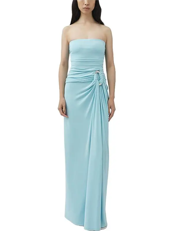 Simkhai Strapless Draped Gown - Pool