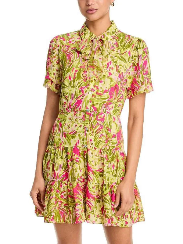 Cinq À Sept Daisy Swirl Karissa Mini Dress - Pink Amethyst Multi