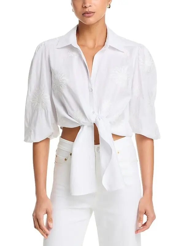 Cinq À Sept Marianna Embroidered Top - White