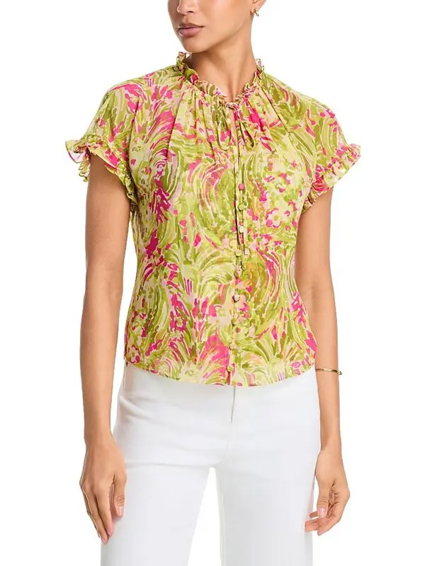 Cinq À Sept Daisy Swirl Jenise Top - Pink Amethyst Multi