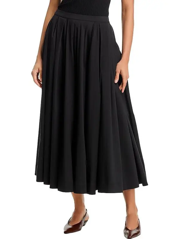 Cinq À Sept Doran Pleated Midi Skirt - Black