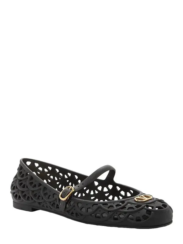 Valentino Garavani Embellished Ballet Flats - Black