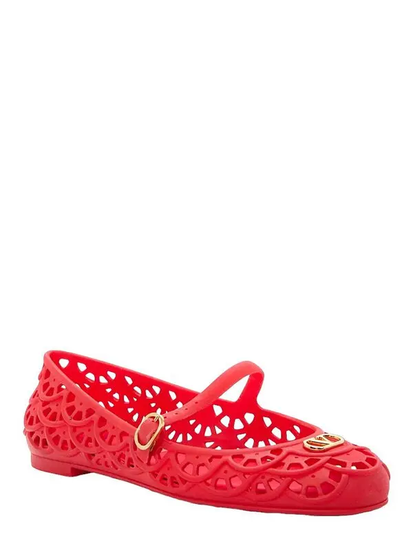 Valentino Garavani Embellished Ballet Flats - Red